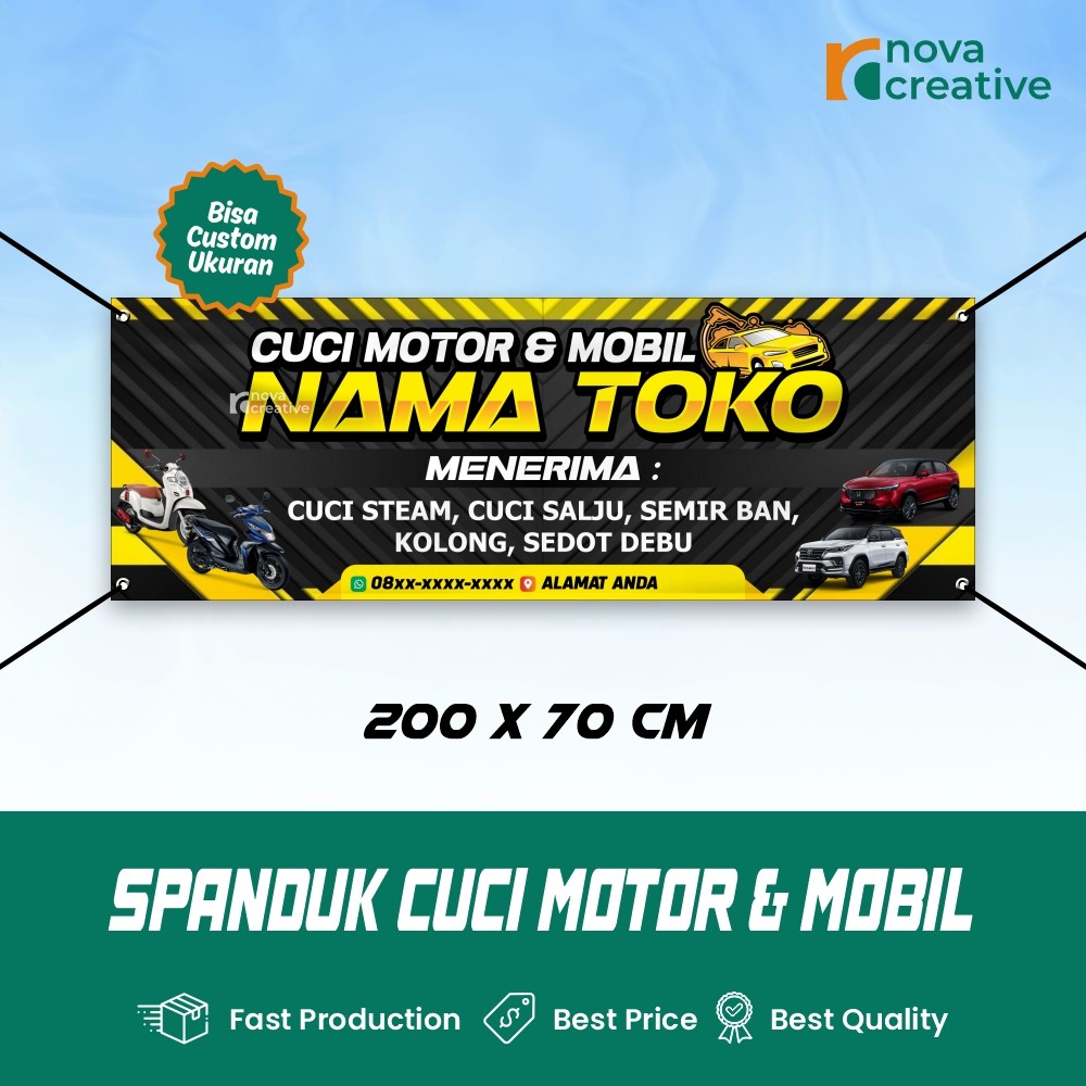 Jual Print Spanduk Cuci Motor & Mobil Spanduk Custom Free Desain ...