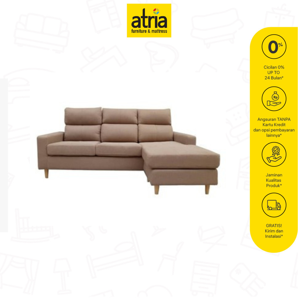 Jual Atria Sofa Barnie L Shape 6906 194*136*90 Fabric | Shopee Indonesia