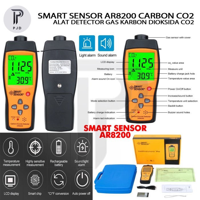 Jual Smart sensor AR8200 Carbon Dioxide Co2 Gas Detector Karbon ...