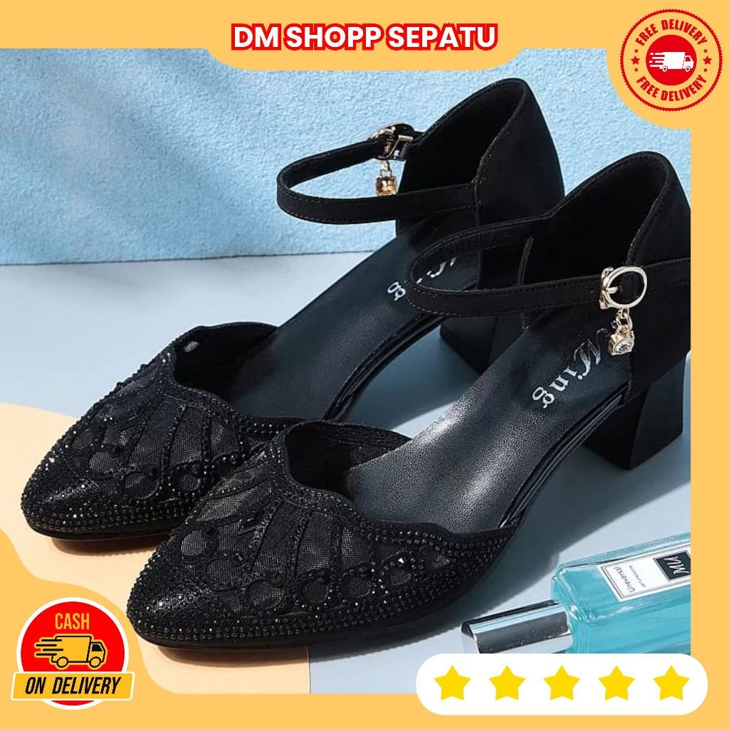 Jual Heel Wanita Pesta Kondangan Simple Hak Tahu Premium Heels Kece ...