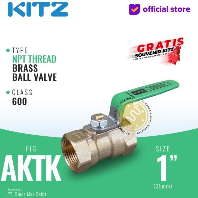 Jual Npt Ball Valve Kitz Fig. 600 Aktk , 1" - 25A - 25Mm , Drat Kasar | Shopee Indonesia