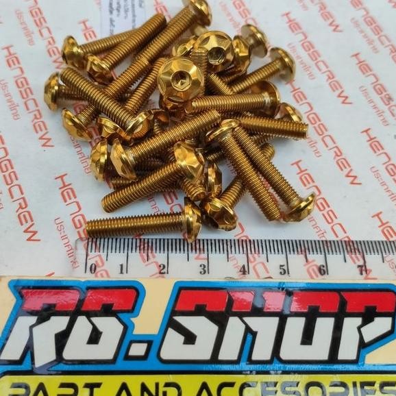 Jual baut probolt payung gold model spyder consol 5x25 drat 8 panjang 25mm original heng ...