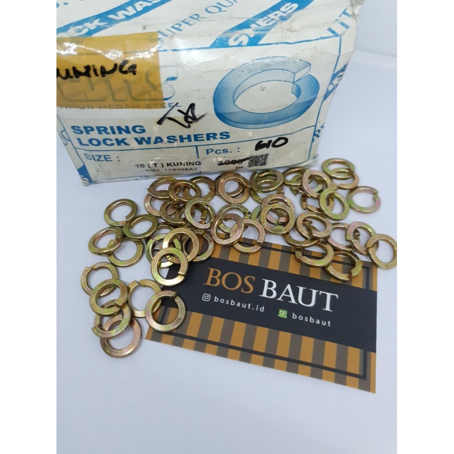 Jual Ring Veer Besi Kuning - Spring Washer Ukuran M10 ISI 10 PCS ...