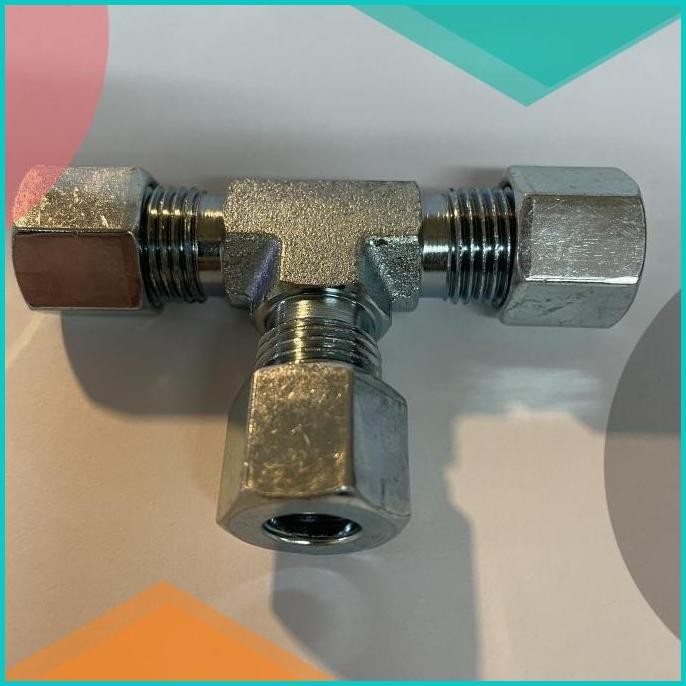 Jual Tee Union Connector 28 mm Besi Galvanis Konektor Tube Besi Hydraulic | Shopee Indonesia