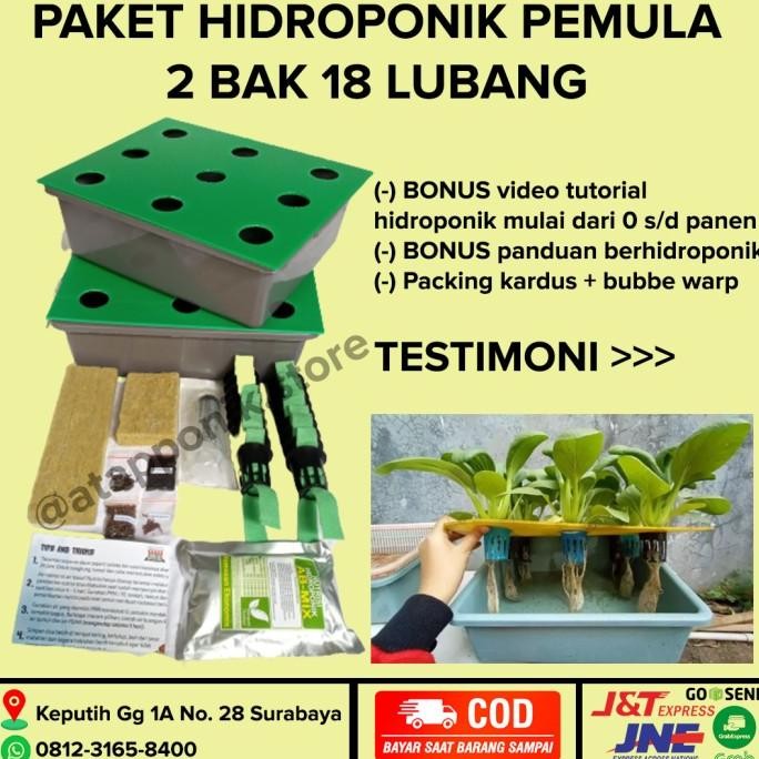 Jual paket hidroponik pemula lengkap 18 lubang 2 bak | Shopee Indonesia