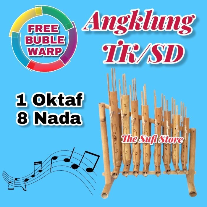 Jual BERMUTU Angklung Set 1 Oktaf 8 Nada Mini berkualitas/Alat Musik ...
