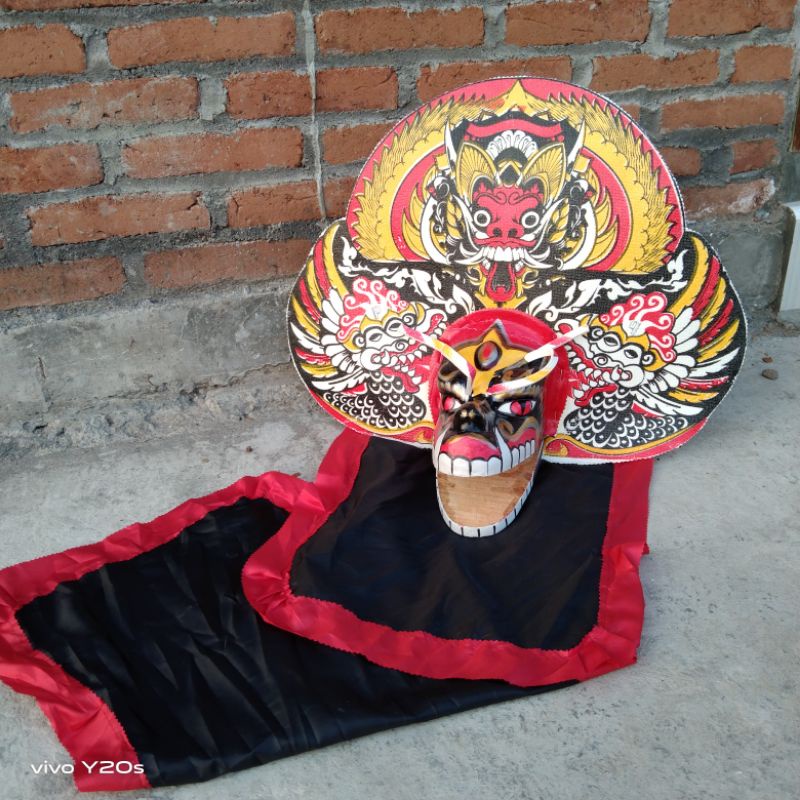 Jual Mainan tradisional caplokan barongan devil spon jumbo kuning kain ...