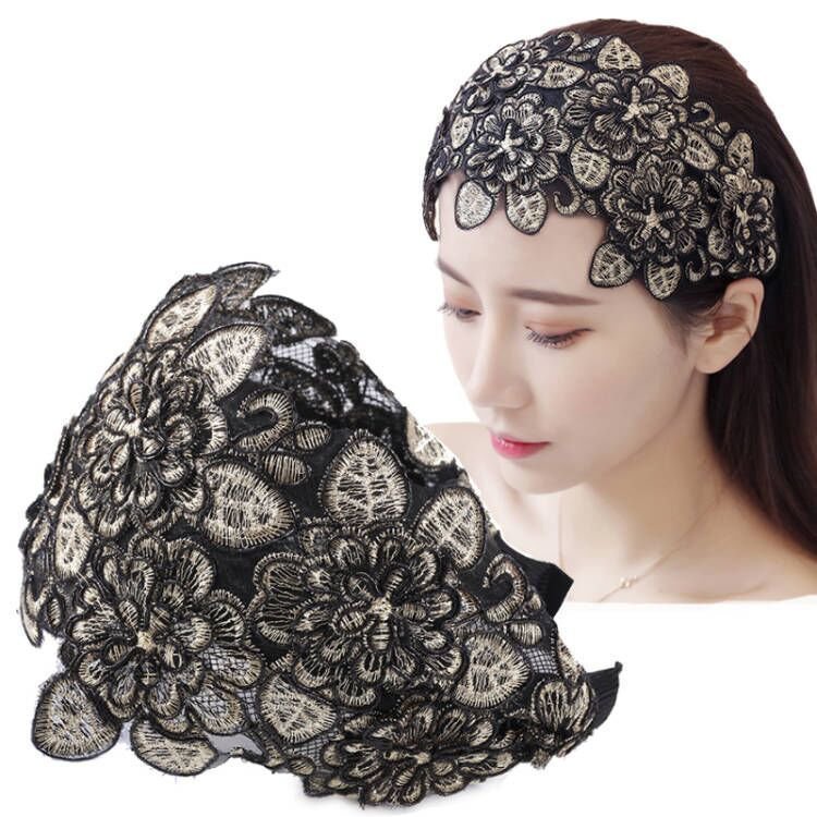Jual Bando Rambut Bertepi Lebar Gaya Korea, Tutup Kepala Renda Tampak ...