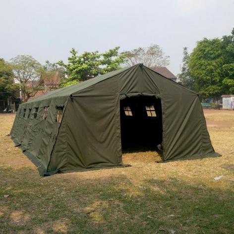 Jual TENDA SERBAGUNA / POSKO TNI UK 5X12X3M BAHAN FILAMINT DOUBLE ...