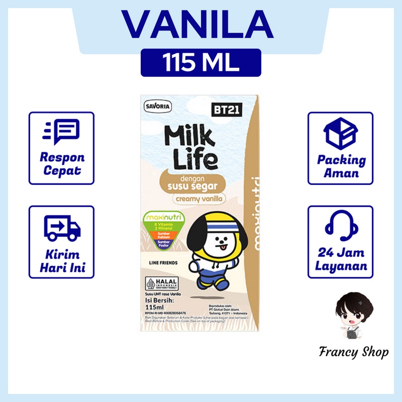 Jual Milk Life Susu UHT Creamy Vanilla 115 ml | Shopee Indonesia