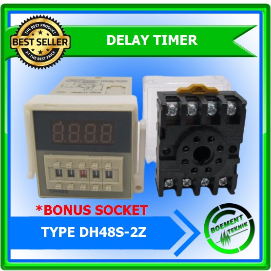 Jual TIMER DIGITAL OMRON DH48S-2Z TIME DELAY RELAY 220V DAN SOCKET BASE ...