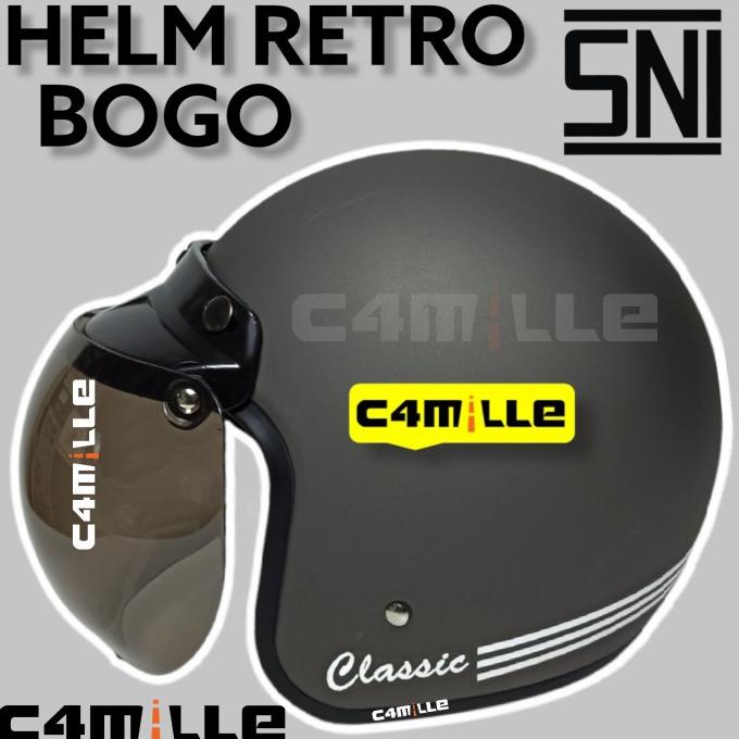 Jual Helm Bogo Classic Half Face Retro Sni | Shopee Indonesia