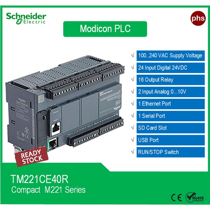 Jual NEW SERIES SCHNEIDER PLC MODICON M221 TM221CE40R ORIGINAL TERBARU ...