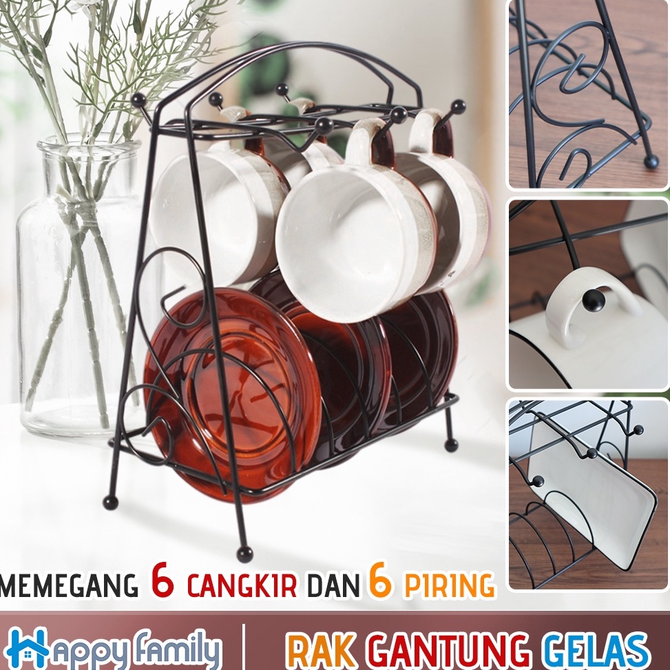 Jual Ay HappyFamily Rak Dapur Besi Gantungan Cangkir Gelas / Rak ...