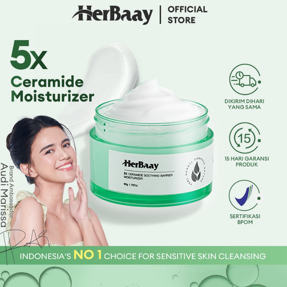 Jual Super Promo HerBaay 5X Ceramide Soothing Barrier Moisturizer Cream ...