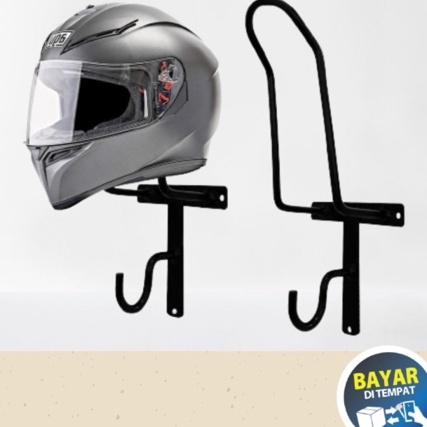 Jual Ready Stock!! Tempat Helm Rak Besi Motor Rak Gantungan Dinding ...