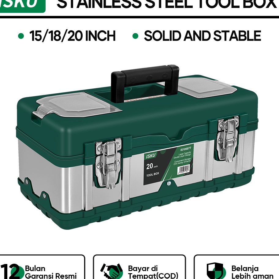 Jual Best Seller ISKU Tool Box Besar 19'' Bahan PP Tahan lama Toolbox ...