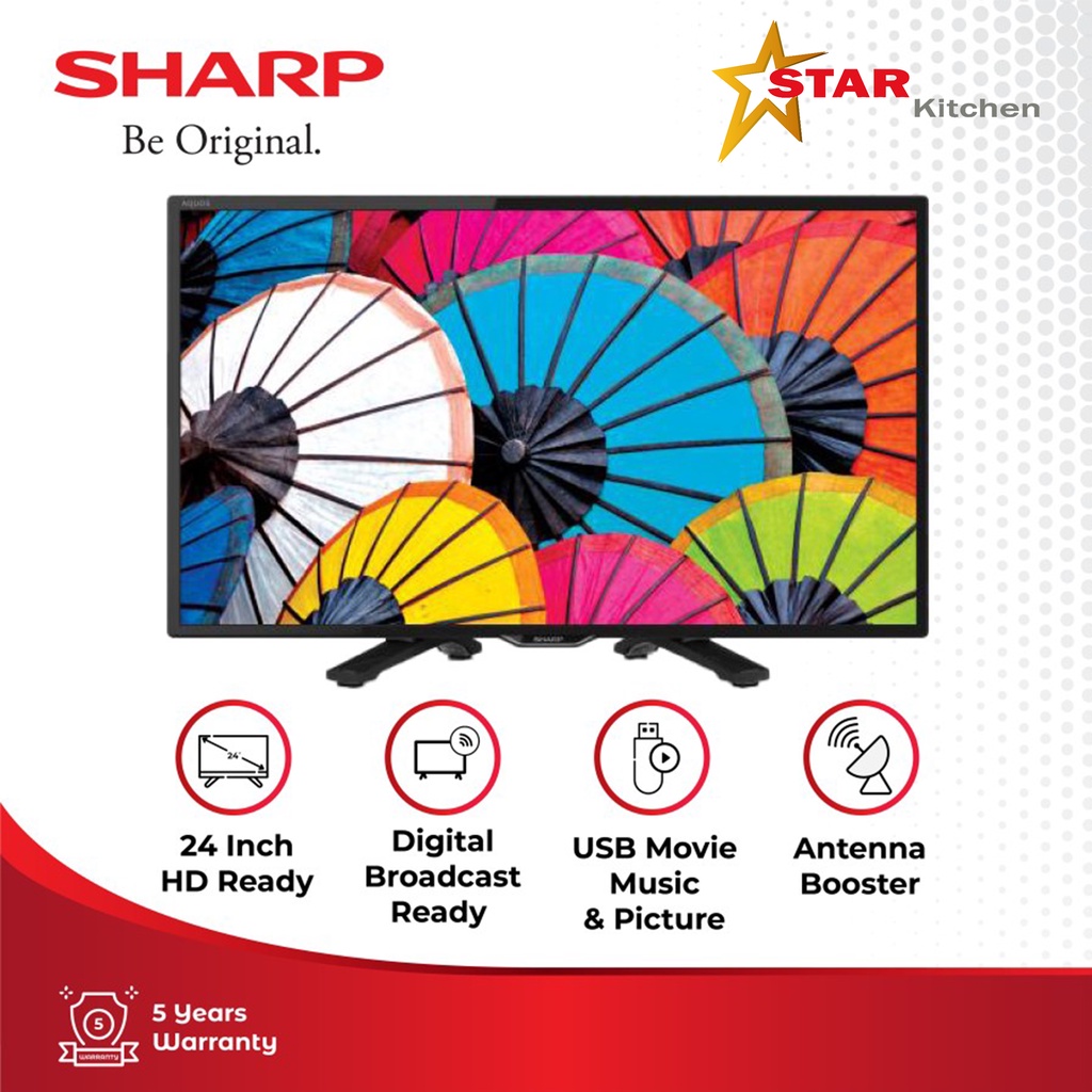 Jual Sharp LED TV AQUOS LED 2T-C24DC1I Black 24 inch | Shopee Indonesia