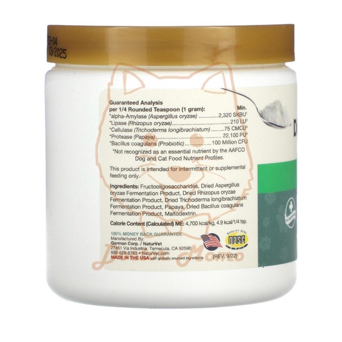 Jual NaturVet Digestive Enzymes Prebiotic Probiotic Powder Bubuk ...