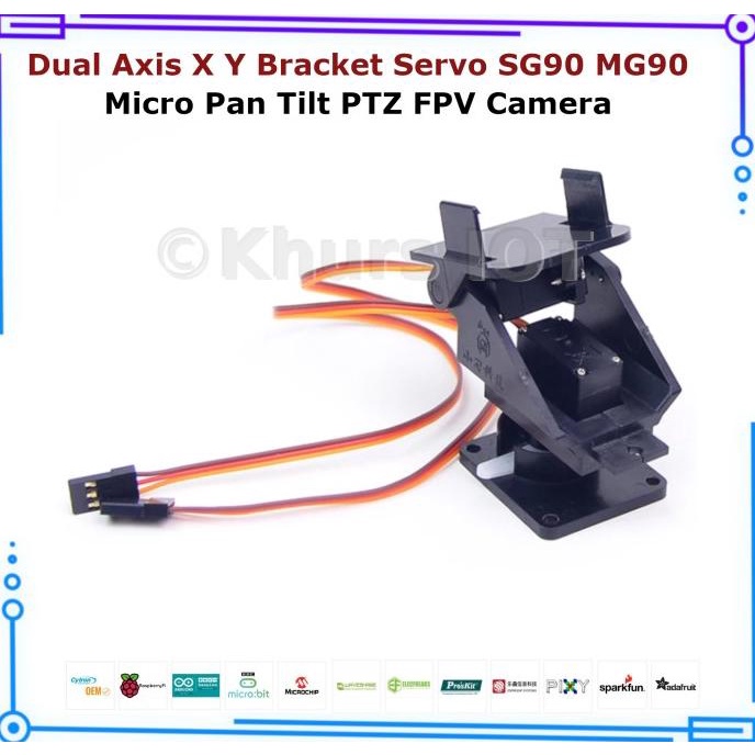 Jual Dual Axis X Y Bracket Servo SG90 MG90 Micro Pan Tilt PTZ FPV ...
