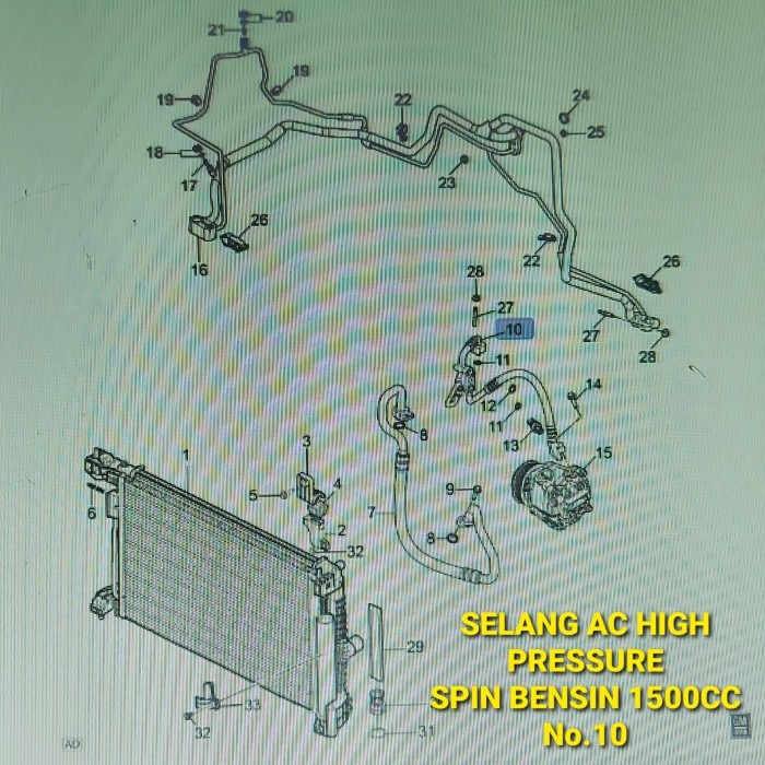 Jual Selang Ac High Pressure Chevrolet Spin Bensin 1500Cc Original Kode ...