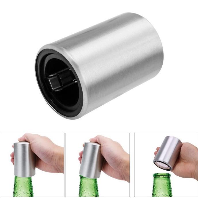 Jual Alat Pembuka Tutup Botol Stainless Otomatis Bottle Opener Bir Wine ...