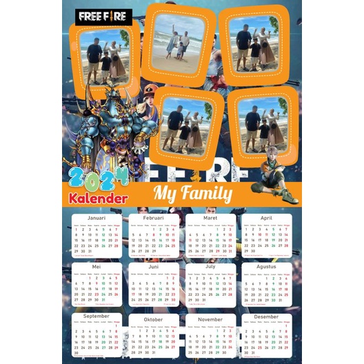 Jual Kalender Poster 2024 Custom 5 Foto Custom Nama | Shopee Indonesia
