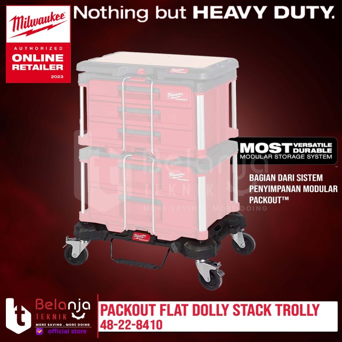 Jual Milwaukee Packout Flat Dolly Stack Trolly Roda Tool Troli 48-22 ...