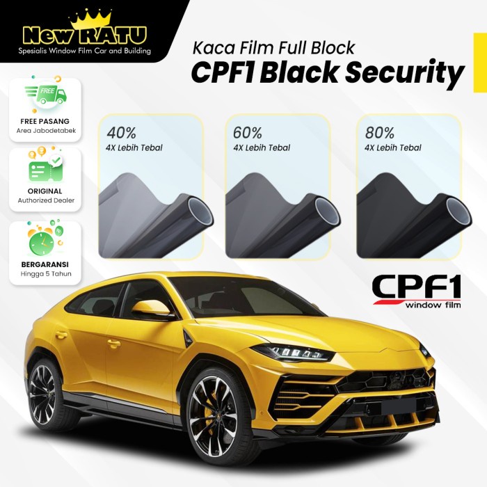 Jual Para- Kaca Film Cpf1 Black Security Dengan 2 Perlindungan Ganda | Shopee Indonesia