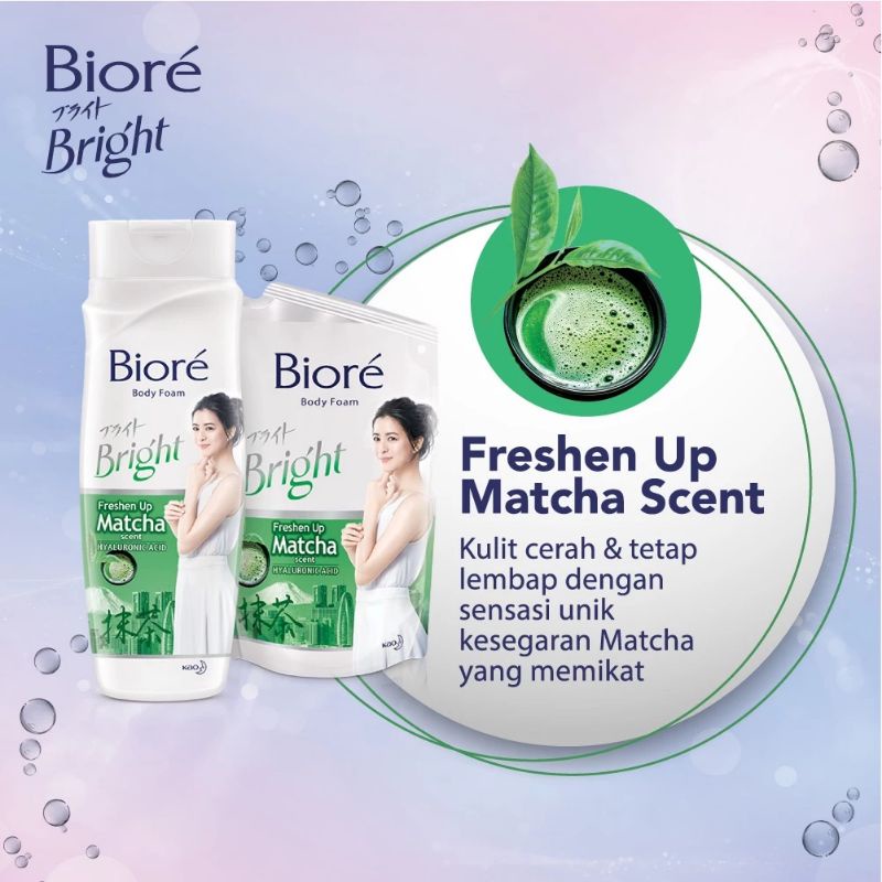 Jual BIORE Body Foam Bright Freshen Up Matcha (100ml) | Shopee Indonesia