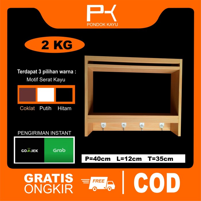 Jual Rak Dinding Kayu Gantung Ambalan Lebar Rak Dapur Rak Buku | Shopee ...