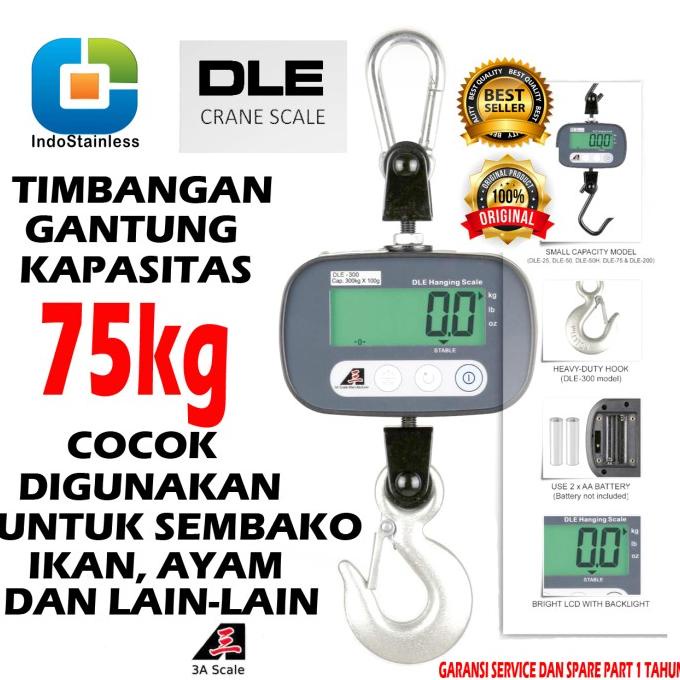 Jual Timbangan Gantung Digital Crane Scale Dle Kapasitas 75Kg 200Kg ...