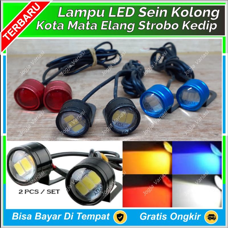 Jual LAMPU EAGLE EYE ( MATA ELANG ) LED DRL MINI PROJI 1 WARNA SMD 3 MATA KEDIP 3 MODE POWER ...