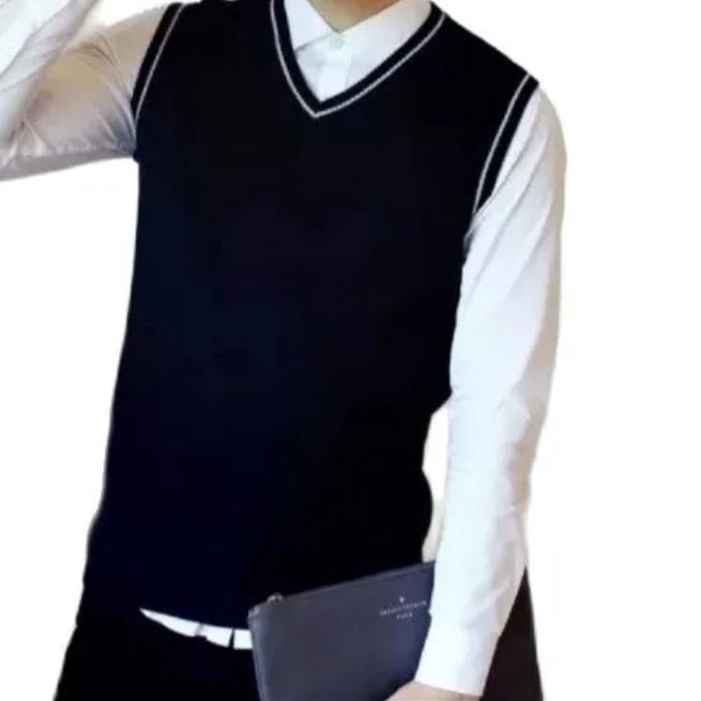Jual Rompi Pria Rajut Knit Vest Vneck Variasi List Nathan list garis ...
