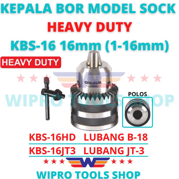 Jual Wipro Kepala Bor / Drill Chuck Model Sock 16Mm Heavy Duty Best ...