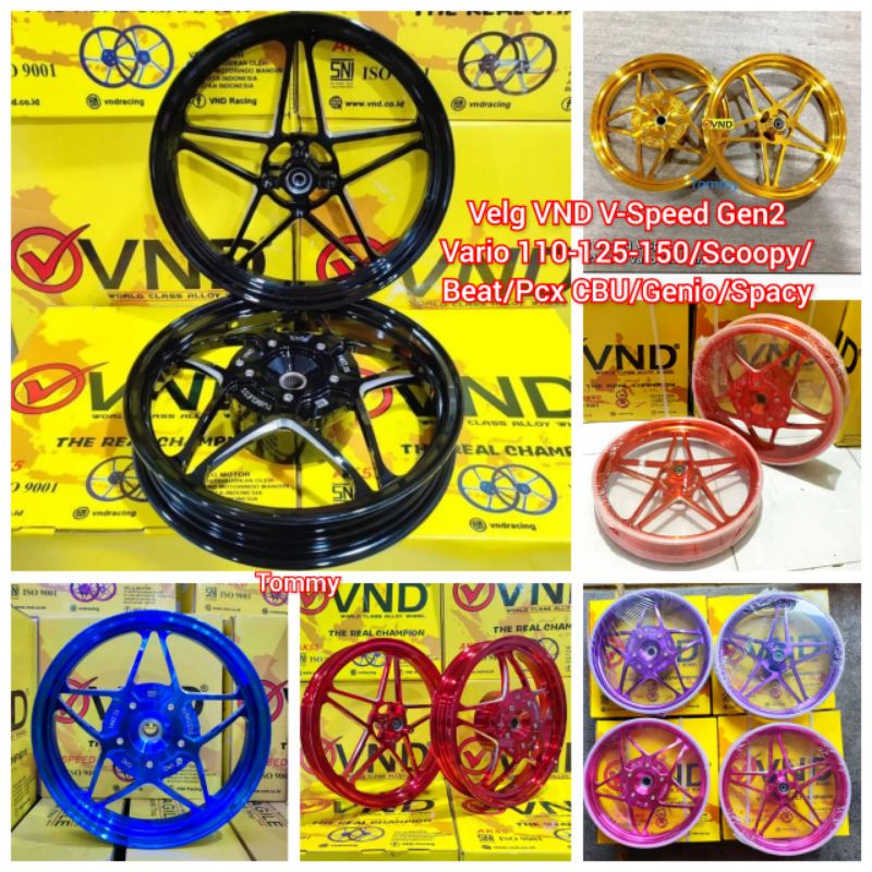 Jual Velg VND V SPEED Vario 110 125 150 160 CBS ABS Beat Scoopy Spacy Genio ukuran 185/215-14 ...