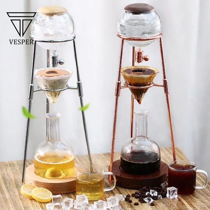 Jual ice coffee maker cold brew drip tower CM05 wood base stand ...