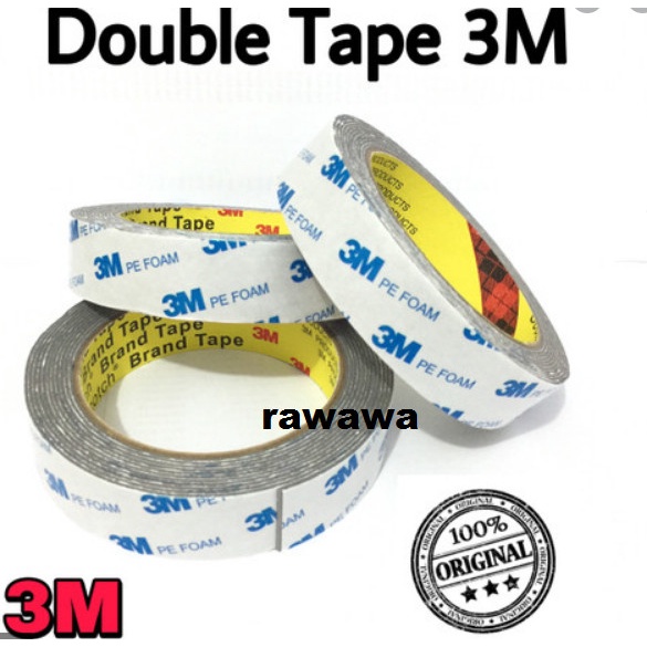 Jual Double tape 3M Putih Foam Abu panjang 2cm x 4 meter Dobel tip Lem bolak balik | Shopee ...