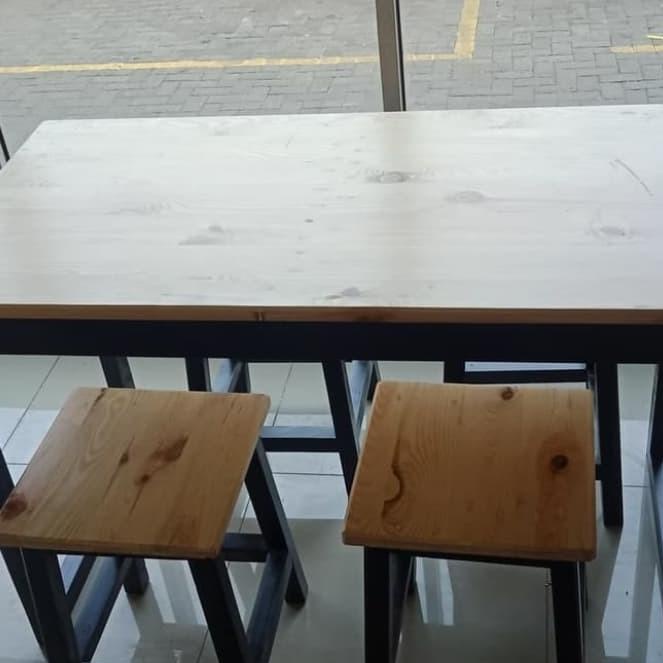 Jual meja cafe, meja makan (1 meja 4 bangku) | Shopee Indonesia