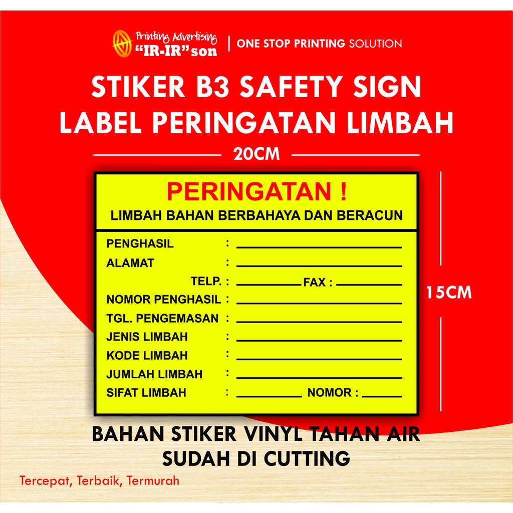 Jual STIKER B3 SAFETY SIGN LABEL PERINGATAN LIMBAH B3 | Shopee Indonesia
