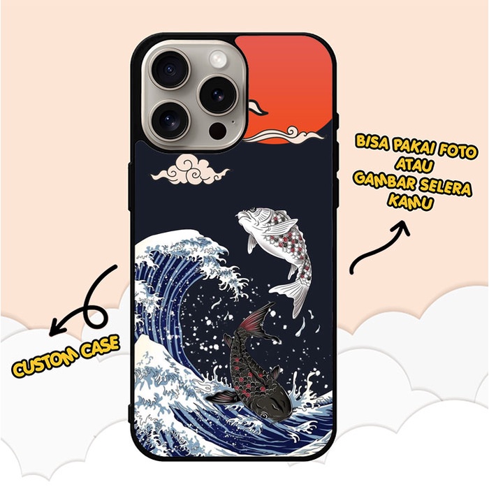 Jual Custom Case Casing iPhone 15 Plus Pro Max Japan Koi Fish LZ0046 ...