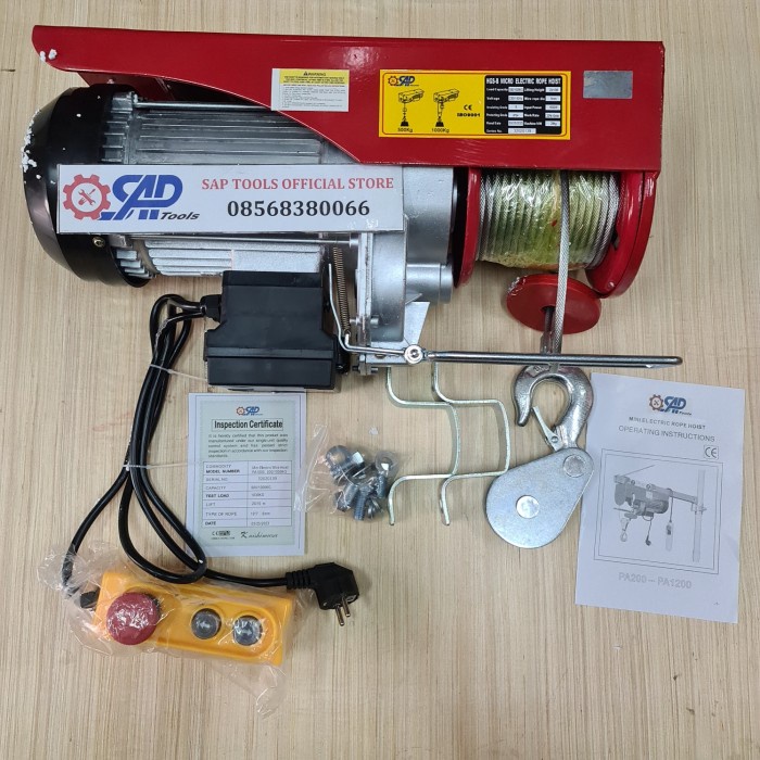 Jual Mini Electric Hoist Elektrik 1000Kg Wire Electric Hoist 1000 Kg ...