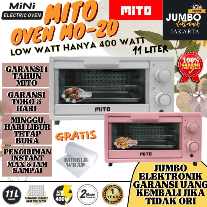 Jual OVEN LISTRIK MINI MITO MO 20 MO20 11 LITER LOW WATT ELECTRIC MITOCHIBA | Shopee Indonesia
