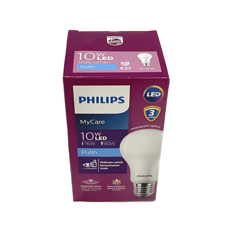 Jual PHILIPS Lampu LED MyCare 10W Putih Bohlam LED Bulb My Care 10 Watt CDL / MYCARE PHILIPS ...
