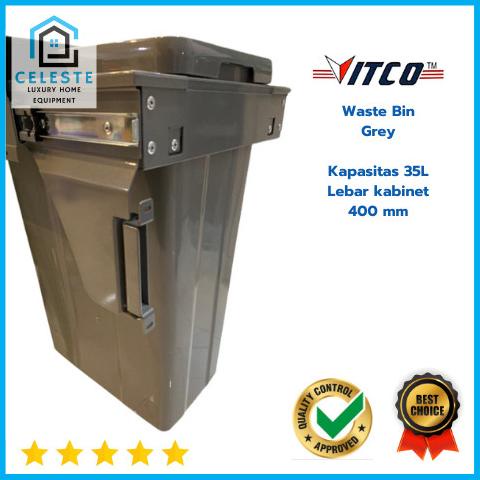 Jual Vitco Waste Bin Cabinet Grey Slow Motion/Tempat Sampah Dapur Rel ...