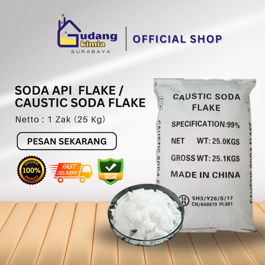 Jual Caustic Soda / NaOH Flakes / Soda Api 25 Kg | Shopee Indonesia