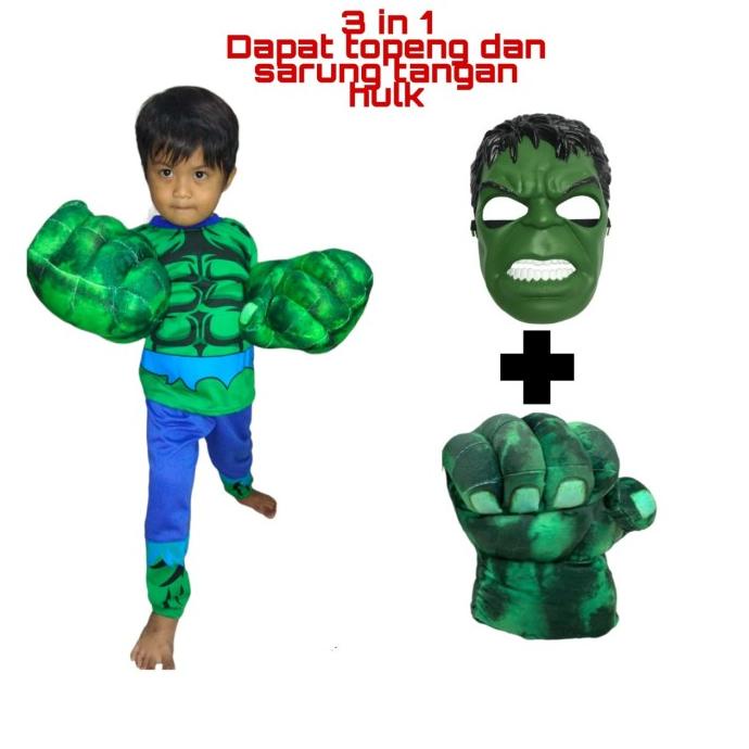 Jual SETELAN BAJU ANAK KOSTUM HULK FREE TANGAN HULK KIRI KANAN | Shopee ...