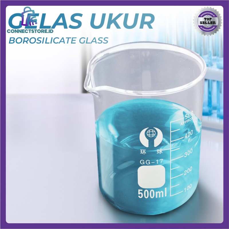 Jual Cangkir Gelas Takar Ukur Lab Kimia Borosilicate Glass 500Ml ...