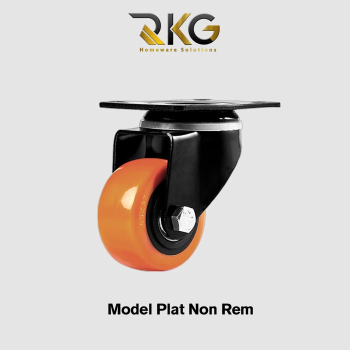 Jual Amaida New Rkg 4 Pcs Roda Kastor 2 Inch Oranye Tebal Plus Rem ...