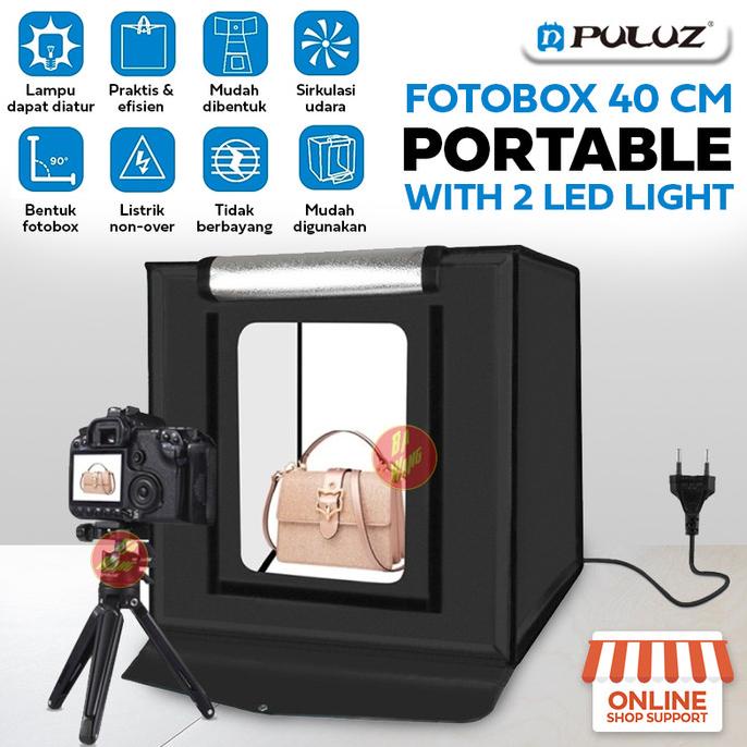 Jual PULUZ Fotobox 40cm LED Light Portable PhotoBox Studio Photo Foto ...